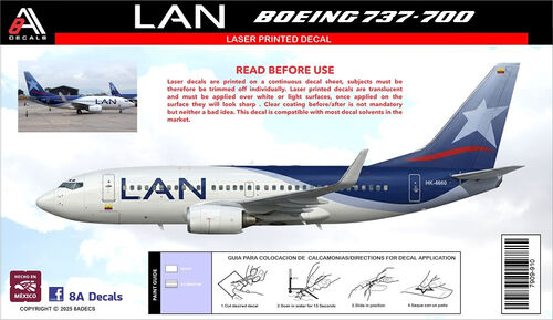 NEW! 8aDecs 7909-910-144 Boeing 737-700 - Lan Colombia