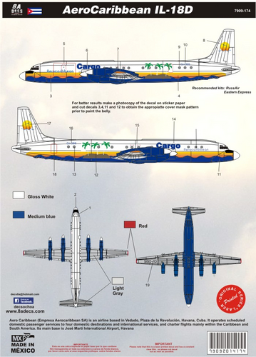 NEW! 8aDecs 7909-174-72 IL-18 - Aerocaribbean