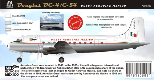 NEW! 8aDecs 7909-237-72 Douglas DC-4 - Guest Aerovias