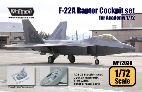 Wolfpack Design WP72036 Lockheed Martin F-22 A Raptor - Cockpit Set (for Academy Kits)