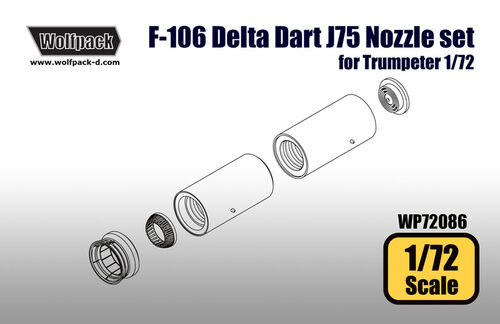 Wolfpack Design WP72086 Convair F-106 Delta Dart - Engine Nozzle Set (for Trumpeter Kits)