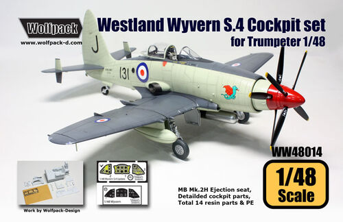 Wolfpack Design WW48014 Westland Wyvern S.4 - Cockpit Set (for Trumpeter Kits)