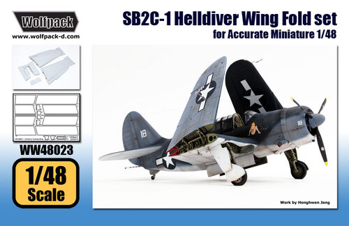 Wolfpack Design WW48023 Curtiss SB2C-1 Helldiver - Wing Fold Set (for Accurate Miniature Kits)