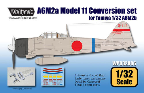 NEW! Wolfpack Design WPD32006 Mitsubishi A6M2a Zero Model 11 - Conversion Set (for Tamiya Kits)