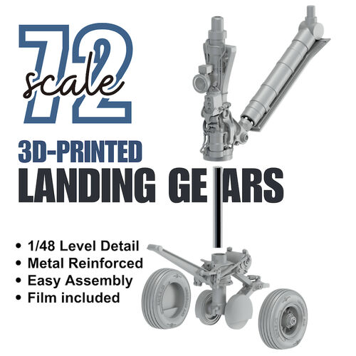 NEW! ROCKIT Studio 720701A Boeing E/A-18 E/F Super Hornet - 3D-Printed Landing Gear with Wheels (for Academy Kits)