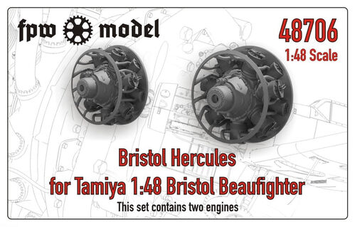 FPW Model 48706 Bristol Hercules For Bristol Beaufighter (For Tamiya) (2pcs)