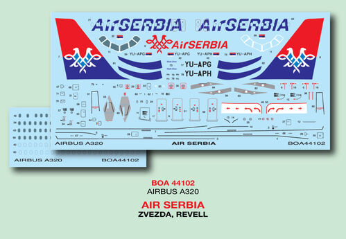 BOA Decals 144102 Airbus A320 Air Serbia