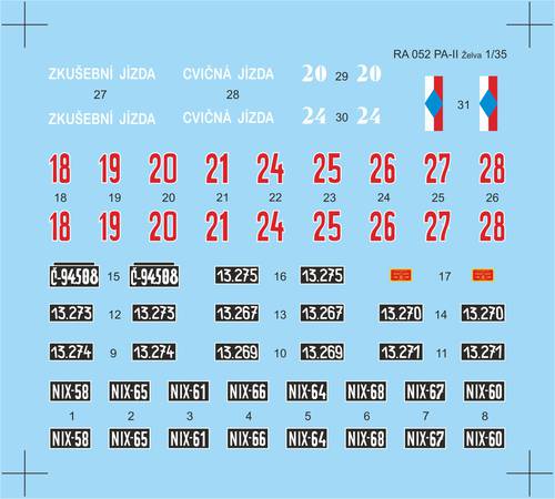 CMK B35097 ©koda PA-II ,,Turtle" - Decal sheet