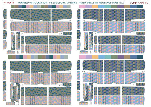 Aviattic ATT72019 Fokker DVII (Fokker built) - 4 & 5 colour “lozenge” faded effect with lozenge tapes