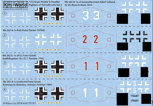 Kits World 172157 Messerschmitt Me-262 Schwalbe (Set 2)