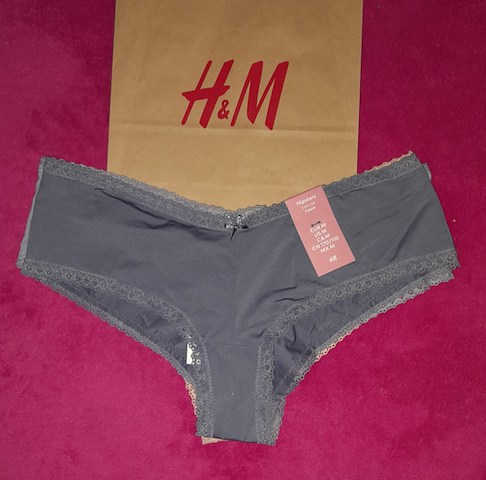 H&M 3kom plave,bež microfiber obod cipka NOVO%