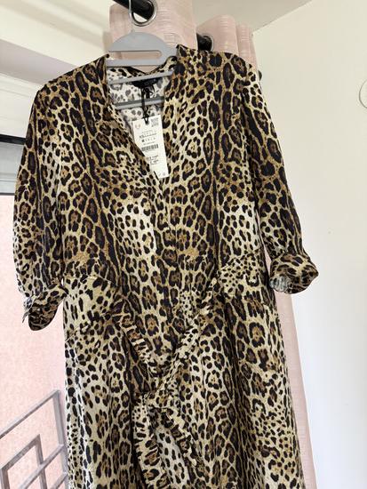 Zara animal print haljina od viskoze