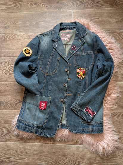 Vintage patch denim jacket novo
