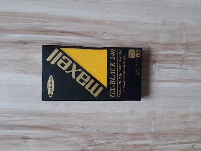 VHS kaseta Maxell GX – Black Magnetite 240 (U celofanu)