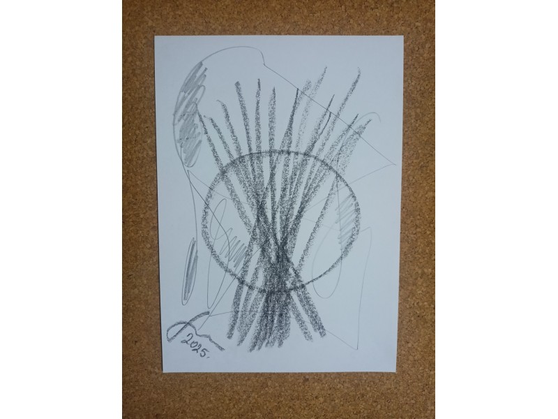 Crtež "Snop jedinstva" - uljani pastel - 243mm x 340mm