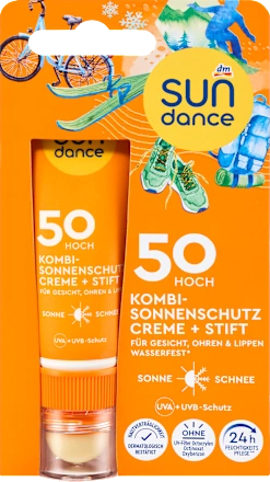 SUNDANCE
Krema za sunčanje i balzam za usne sa visokim faktorom zaštite SPF50, 25 ml