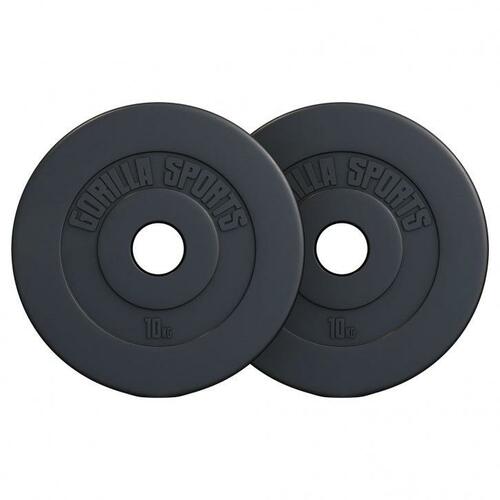 GORILLA SPORTS Set plasticnih olimpijskih tegova 20 kg (2 x 10 kg)