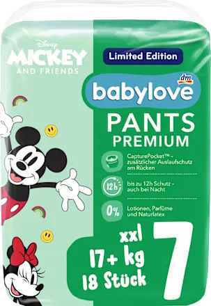 babylovePelene gaćice Premium, xxl veličina: 7, 17+kg, 18 kom