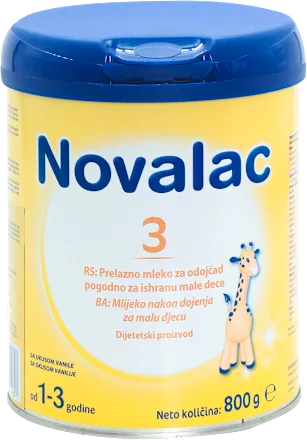 Novalac
Novalac 3 - prelazno mleko za odojčad pogodno za ishranu male dece, od 1-3 godine, 800 g
Prelazno mleko