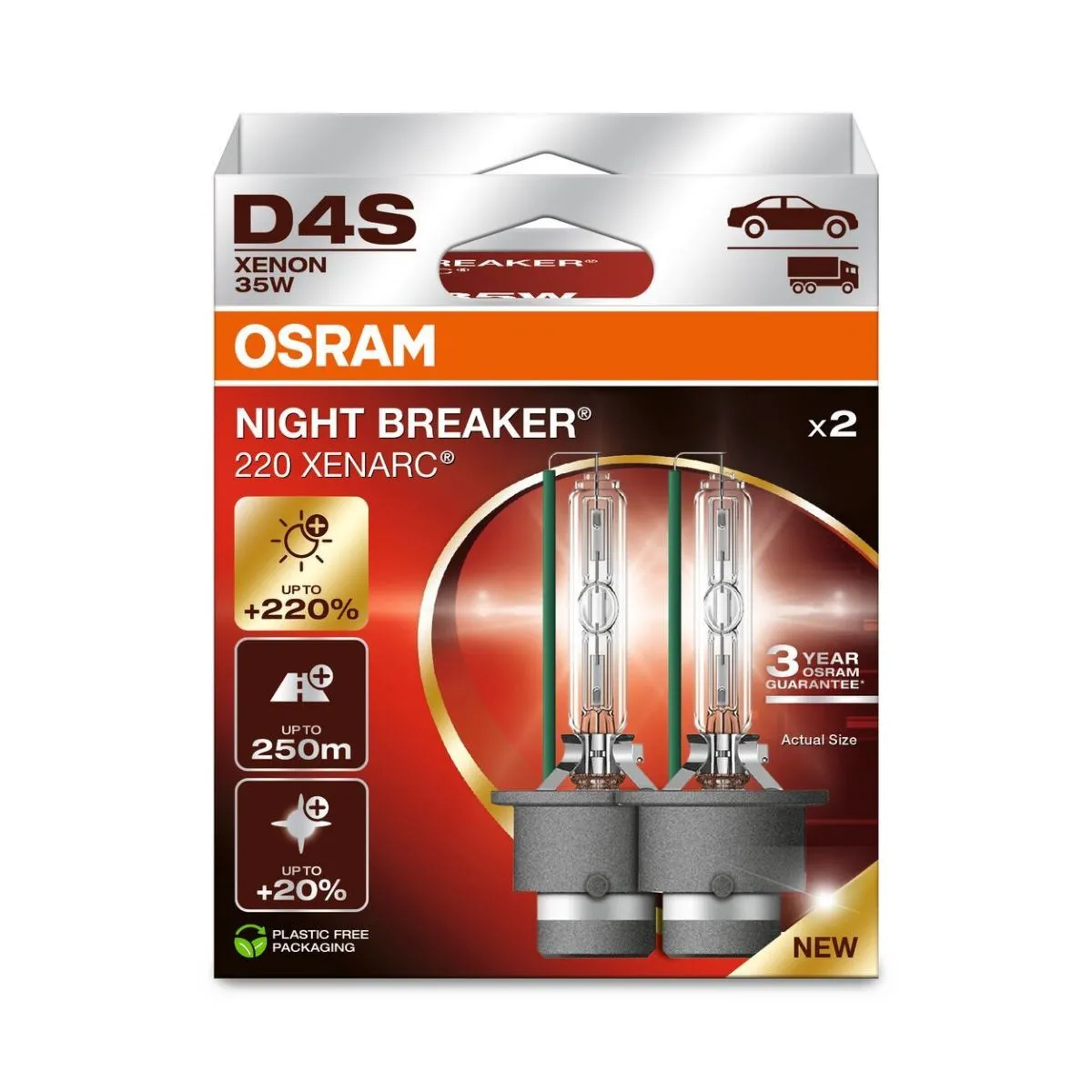 SIJAL PAR XENON / D4S 66440XN2-2HB 35W NIGHT BREAKER LASER P32D-5 OSRAM