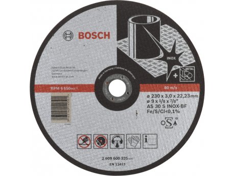 BOSCH Rezna ploča ravna Expert for Inox AS 30 S INOX BF, 230 mm, 3,0 mm - 2608600325