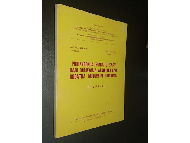 PROIZVODNJA SIRKA U SAPV RADI DOBIVANJA ALKOHOLA KAO DO