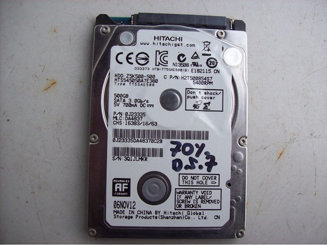 500 Gb sata II  HITACHI 2.5 inca Z5K500-500