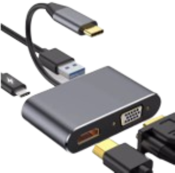 Adapter Stars Solutions USB-C na HDMI/VGA/USB/PD siviID EK000817413