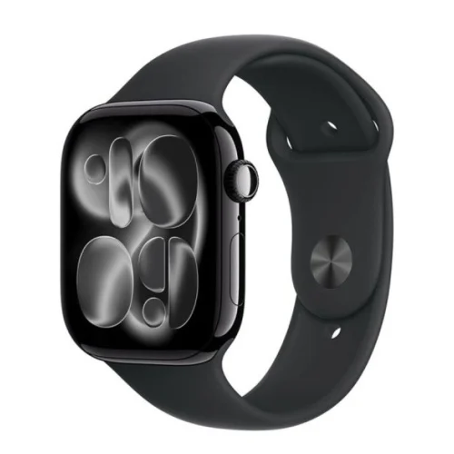 Apple Watch S11 GPS 46mm Jet Black Aluminium Case with Black Sport Band - M/L meux4rk/a