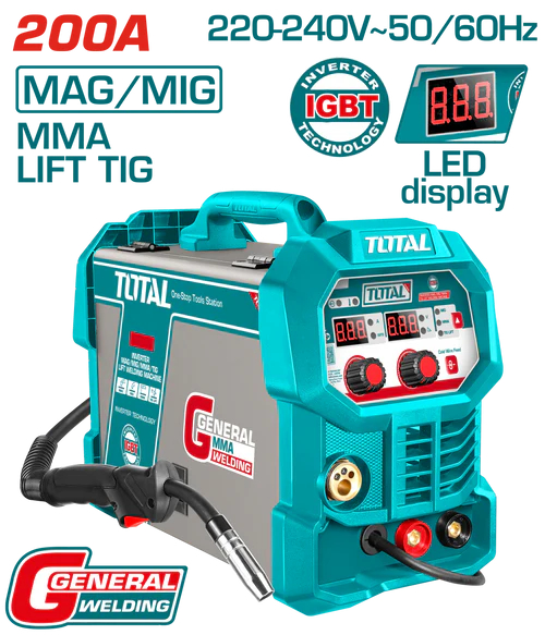 TOTAL Inverterski MAG/MIG/MMA/TIG Lift aparat za zavarivanje 200A TMGT20058ID EK000800798