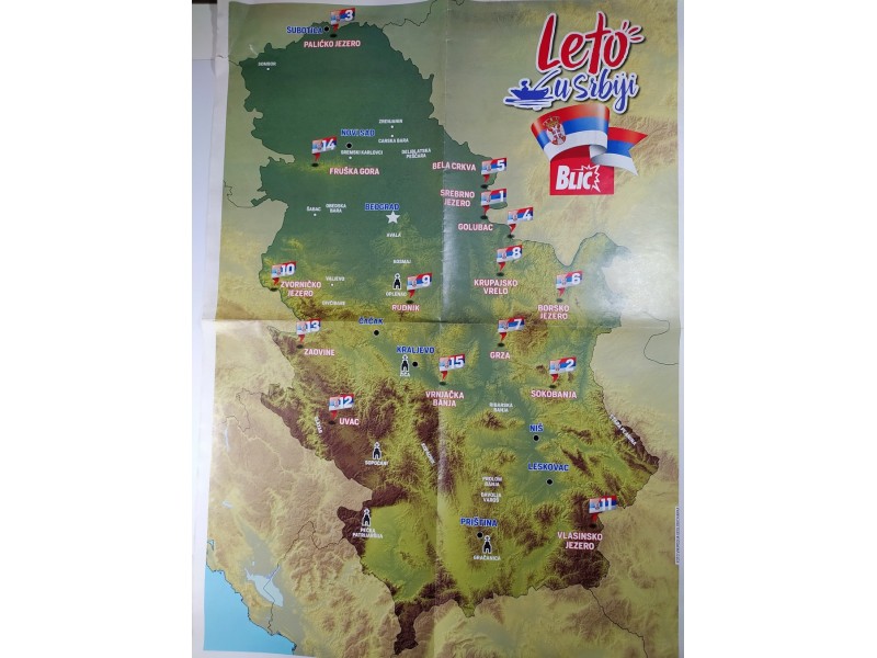 MAPA Leto u Srbiji BLIC izdanje