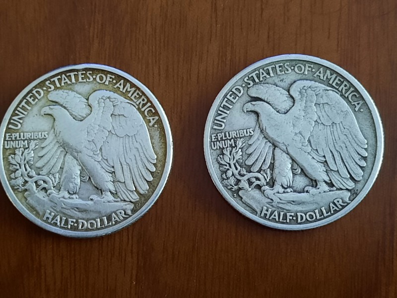 USA Half Dollar "Walking Liberty" - 1918 S & 1942