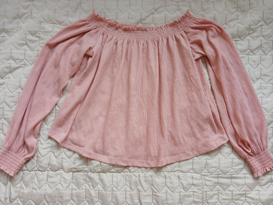 H&M roze kosuljica-bluza spustenih ramena, L