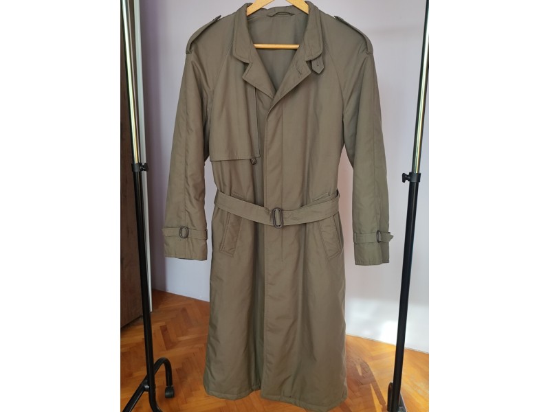 RETKO Savrsen dugacki zeleni kaki trench mantil sa kais