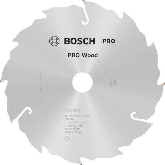 Bosch PRO Wood list kružne testere 160x2.2x20 mm 12z ATB/FT max 9.500 o/min (2608640786)