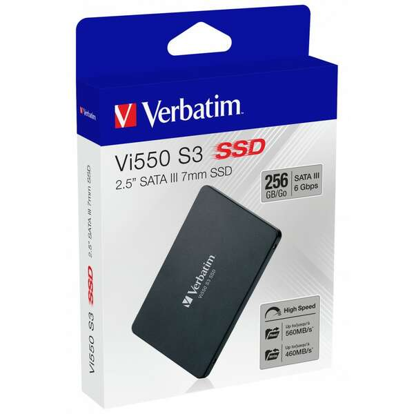 SSD 2.5" SATA Verbatim Vi550 S3 256GB 520MB/s 460MB/s