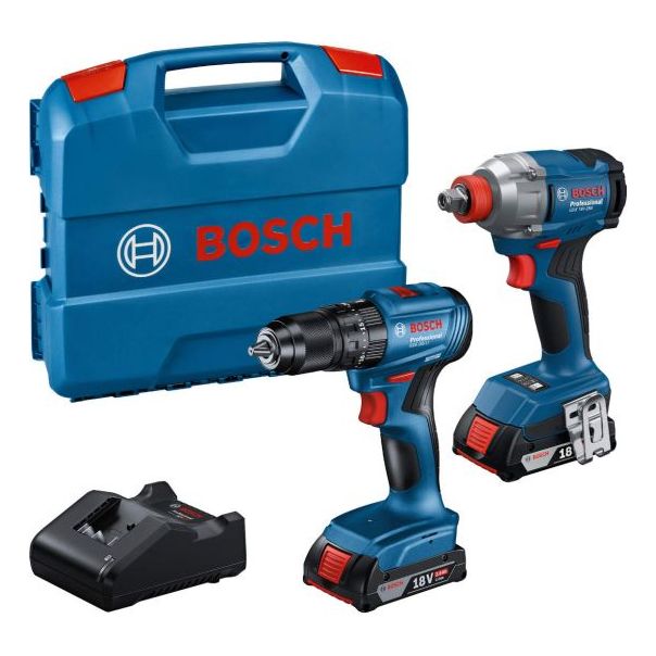 BOSCH Aku set udarni odvrtač GDX 18V-285 + vibraciona bušilica-odvrtač GSB 185-LI 2x2,0Ah