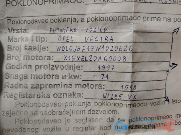 Polovni Delovi Za Opel Vectra B Kompletan Auto U Delovima