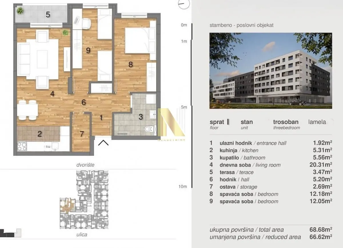 Prodaja, trosoban stan, 67m², Telep, Novi Sad Sve Podlokacije