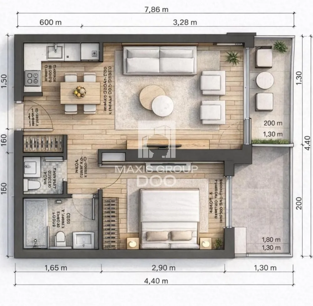 Prodaja, dvosoban stan, 54m², Savski Venac, Beograd