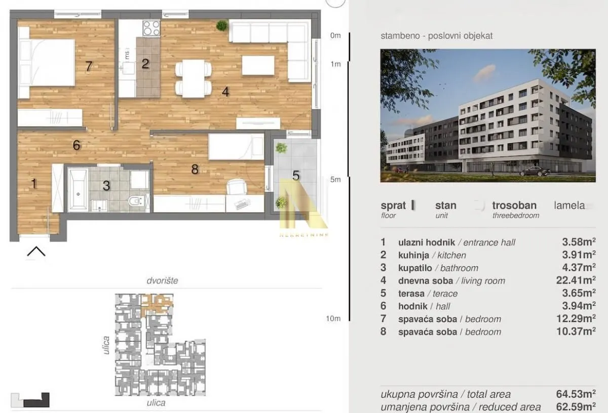 Prodaja, trosoban stan, 63m², Telep, Novi Sad Sve Podlokacije
