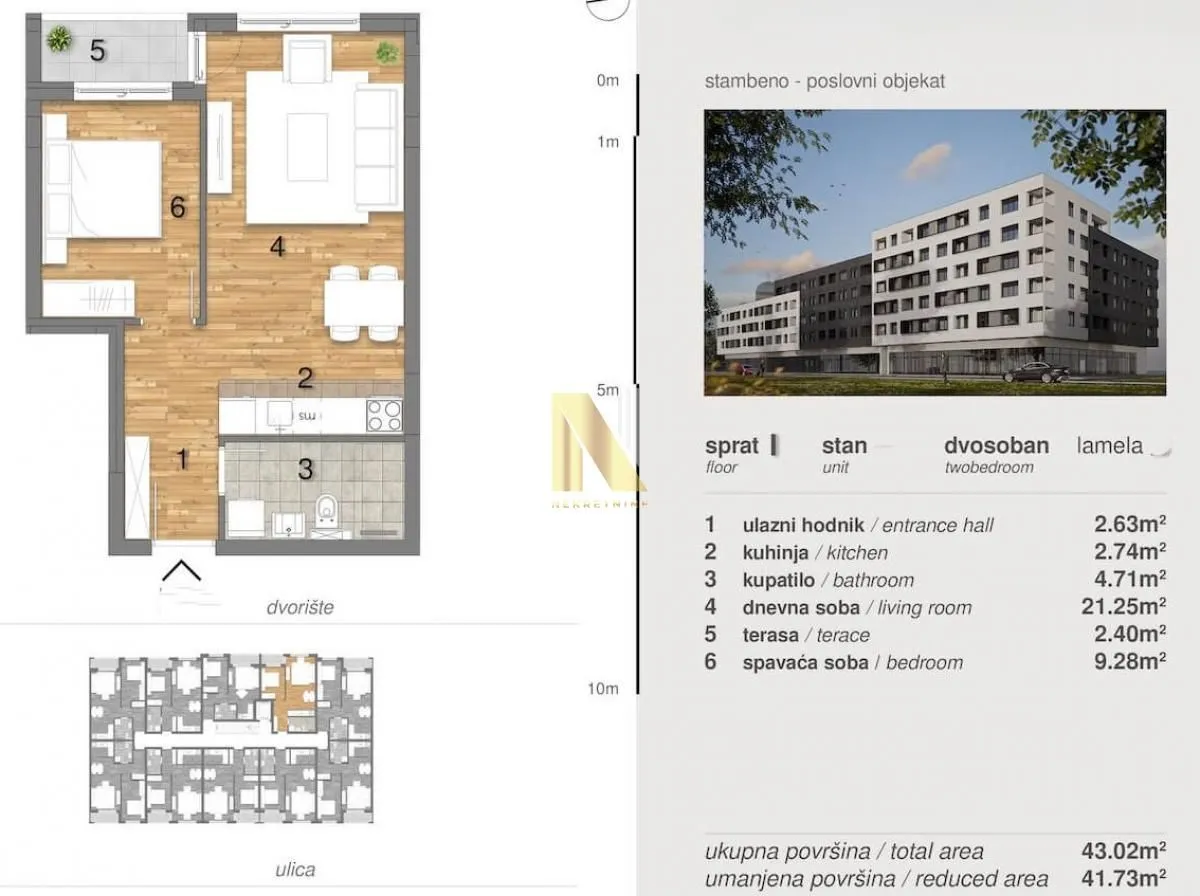 Prodaja, dvosoban stan, 42m², Telep, Novi Sad Sve Podlokacije