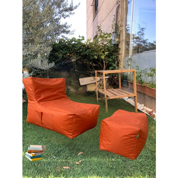 ATELIER DEL SOFA Baštenski lazy bag set 2/1 Xxl Sedir, narandžasta