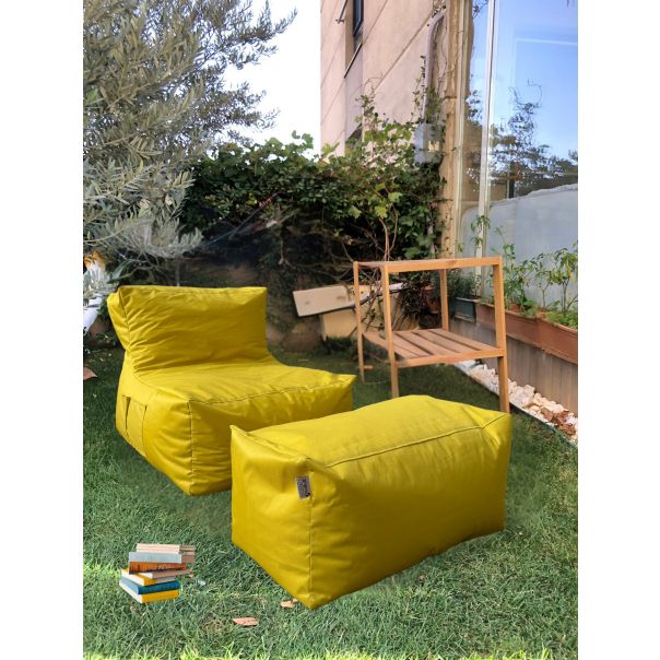 ATELIER DEL SOFA Baštenski lazy bag set 2/1 Xxl Sedir, žuta