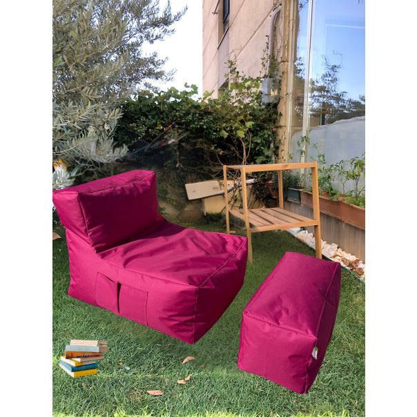 ATELIER DEL SOFA Baštenski lazy bag set 2/1 Xxl Sedir, roze