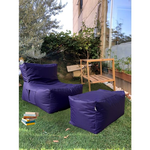 ATELIER DEL SOFA Baštenski lazy bag set 2/1 Xxl Sedir, ljubičasta