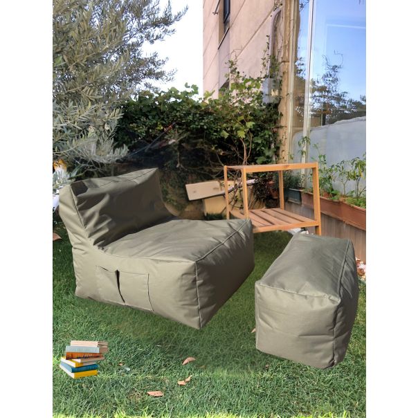 ATELIER DEL SOFA Baštenski lazy bag set 2/1 Xxl Sedir, bež