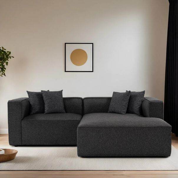 ATELIER DEL SOFA Ugaona garnitura Mora XL, leva, antracit