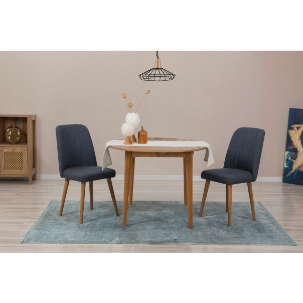 HANAH HOME Set trpezarijski sto i 2 stolice Vina 1048, krem/plava