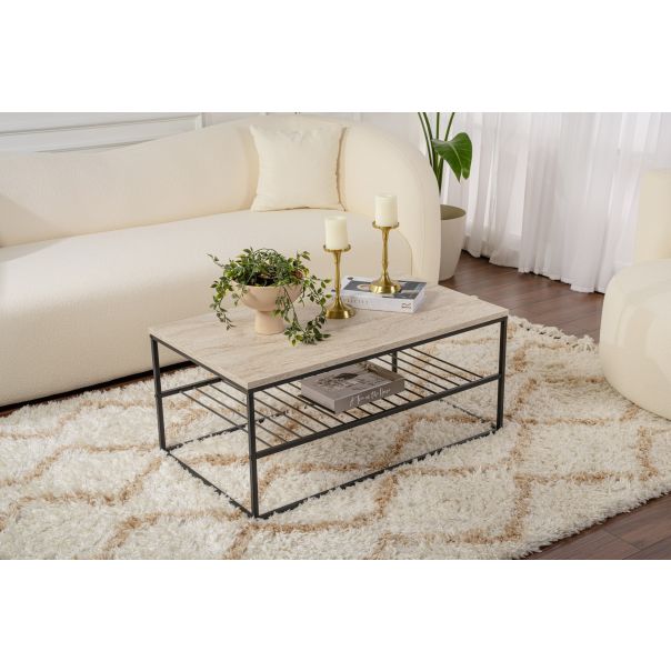 HANAH HOME Klub sto Asude, crna/krem